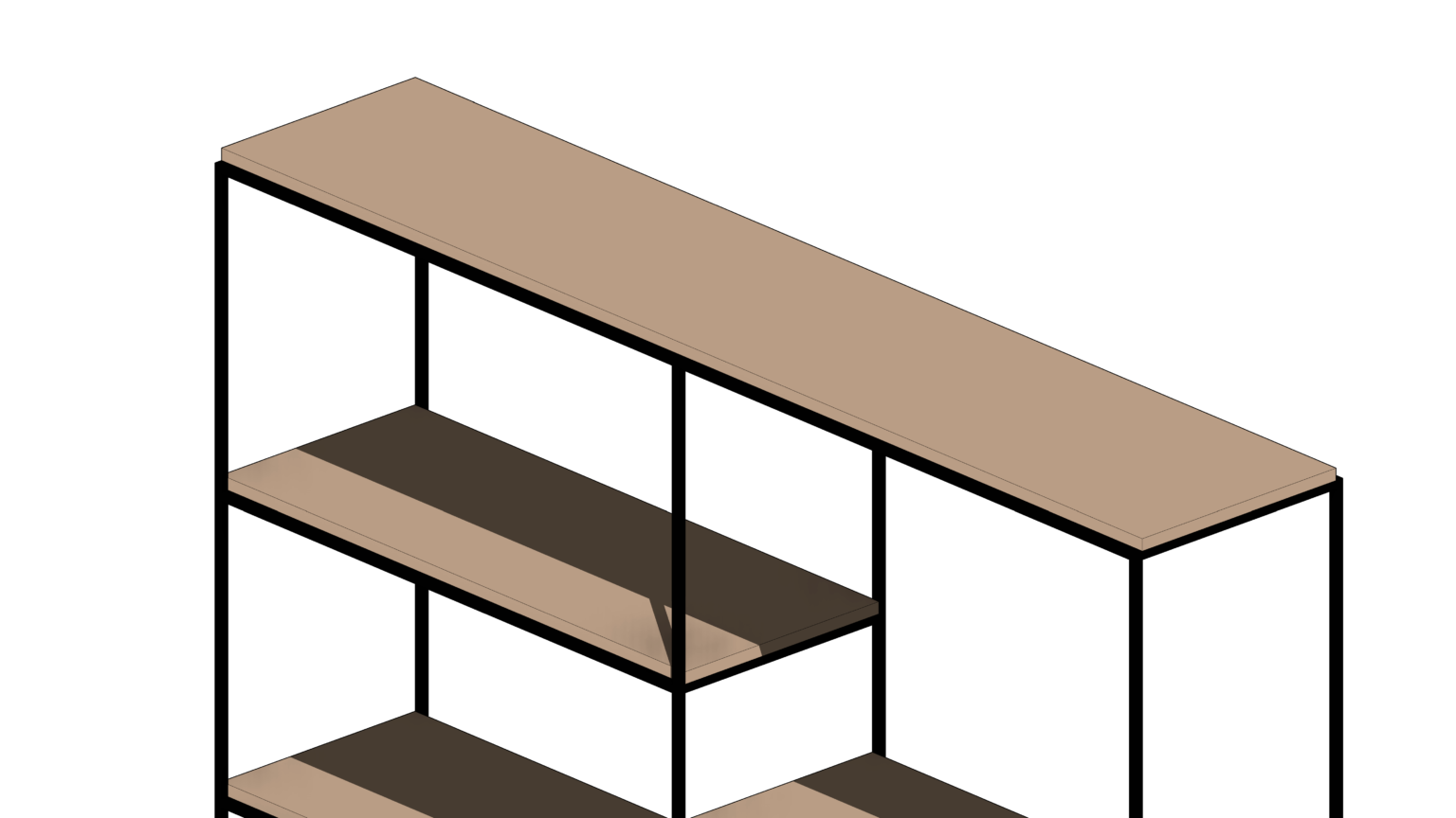 Estante Industrial de Madeira com Duas Gavetas - Vitrine Revit