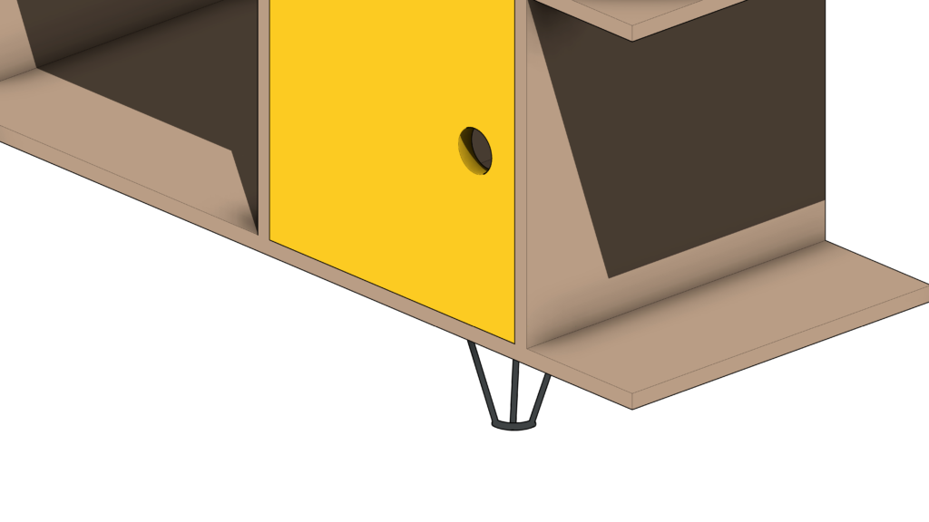 Estante Sem Material Lateral com Cores de Madeira - Vitrine Revit