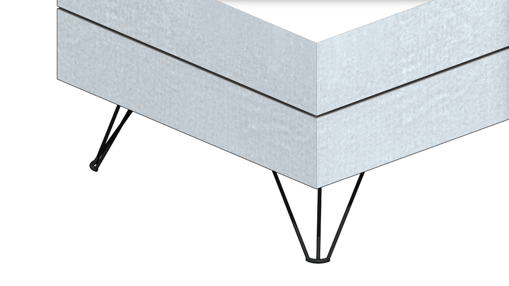 Puff Branco com Pés Metálicos - Vitrine Revit